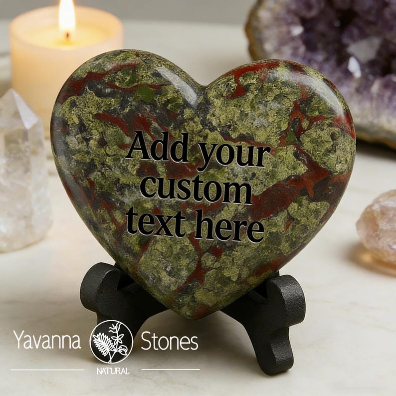 Personalized Laser Engraved Crystal Heart Stone, Custom Love Sayings ...