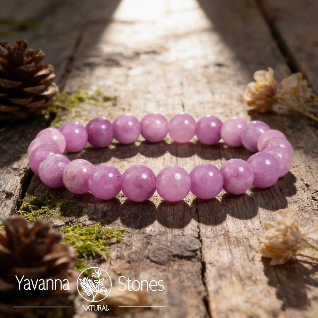 Kunzite Bracelet, 8mm Purple Gemstone Beads, Healing Crystal Jewelry - Etsy