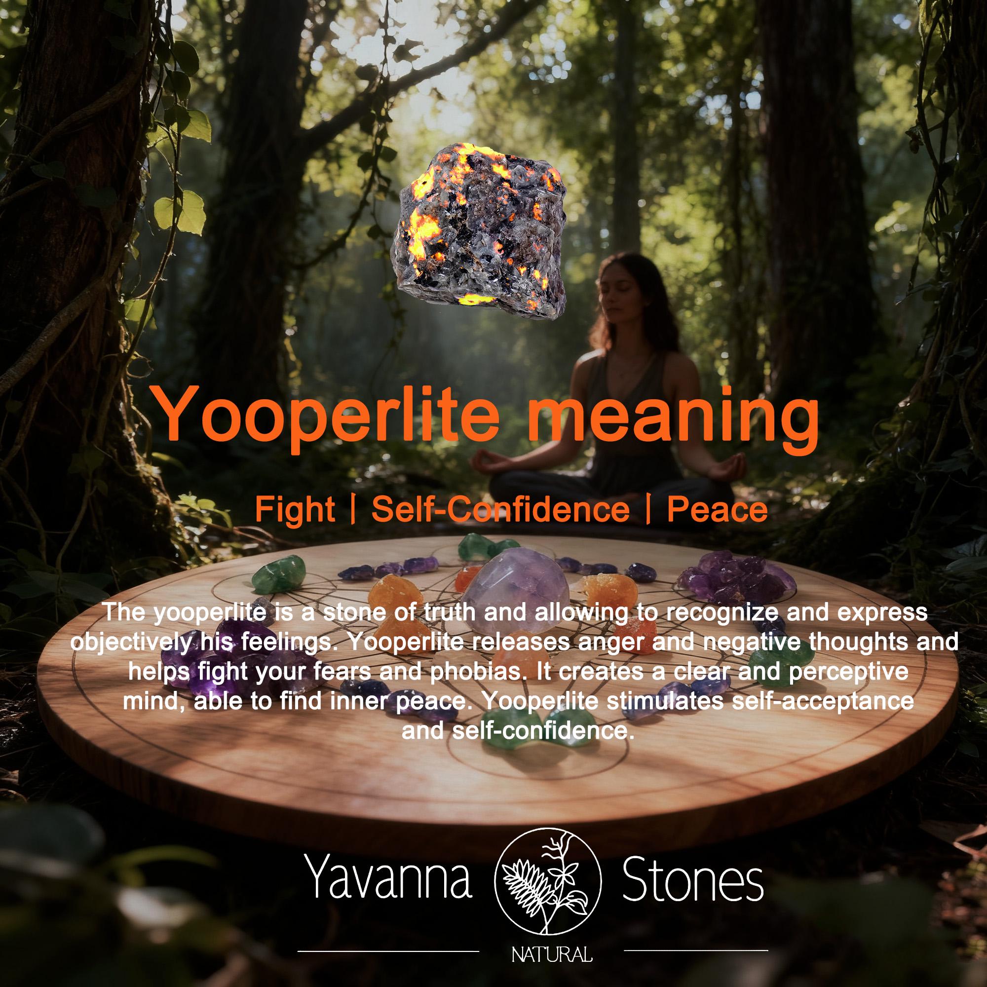 Yooperlite Crystal Moon: UV Reactive Sodalite Fire Rock, Healing Decor ...