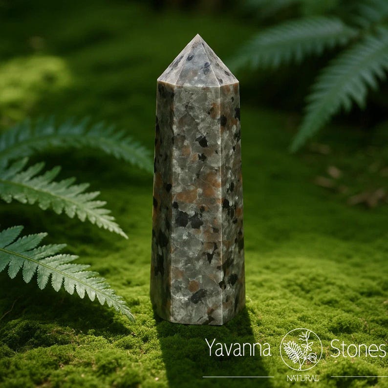 Yooperlite Stone Tower, Natural Flame Stone Obelisk Wand, UV Reactive ...