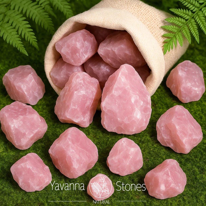 2pcs Raw Rose Quartz Chunks: Natural Pink Crystal, Heart Chakra Stone ...