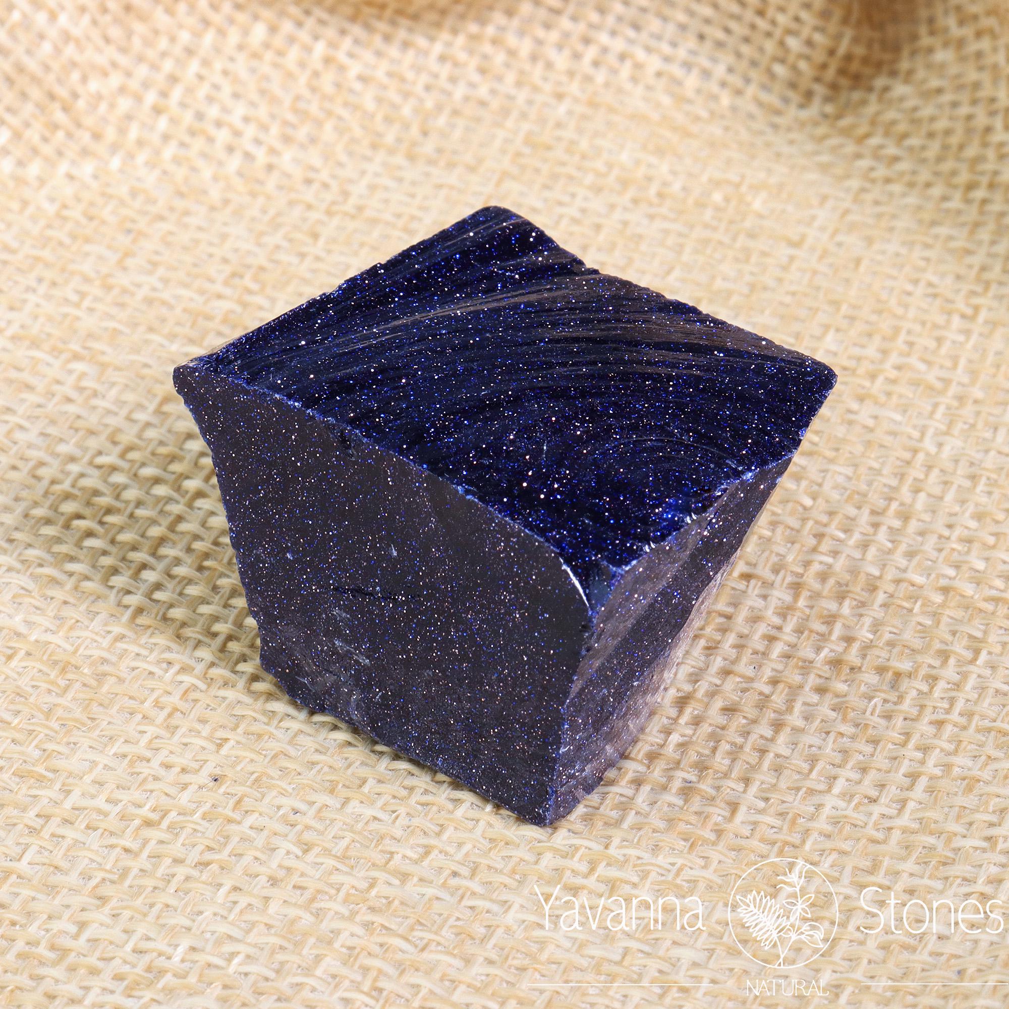 Raw Blue Goldstone Chunk: Starry Pocket Gemstone, Home Decor - Etsy