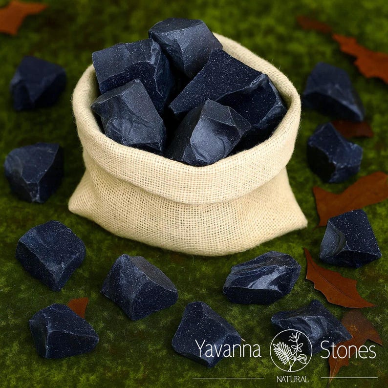Raw Blue Goldstone Chunk: Starry Pocket Gemstone, Home Decor - Etsy