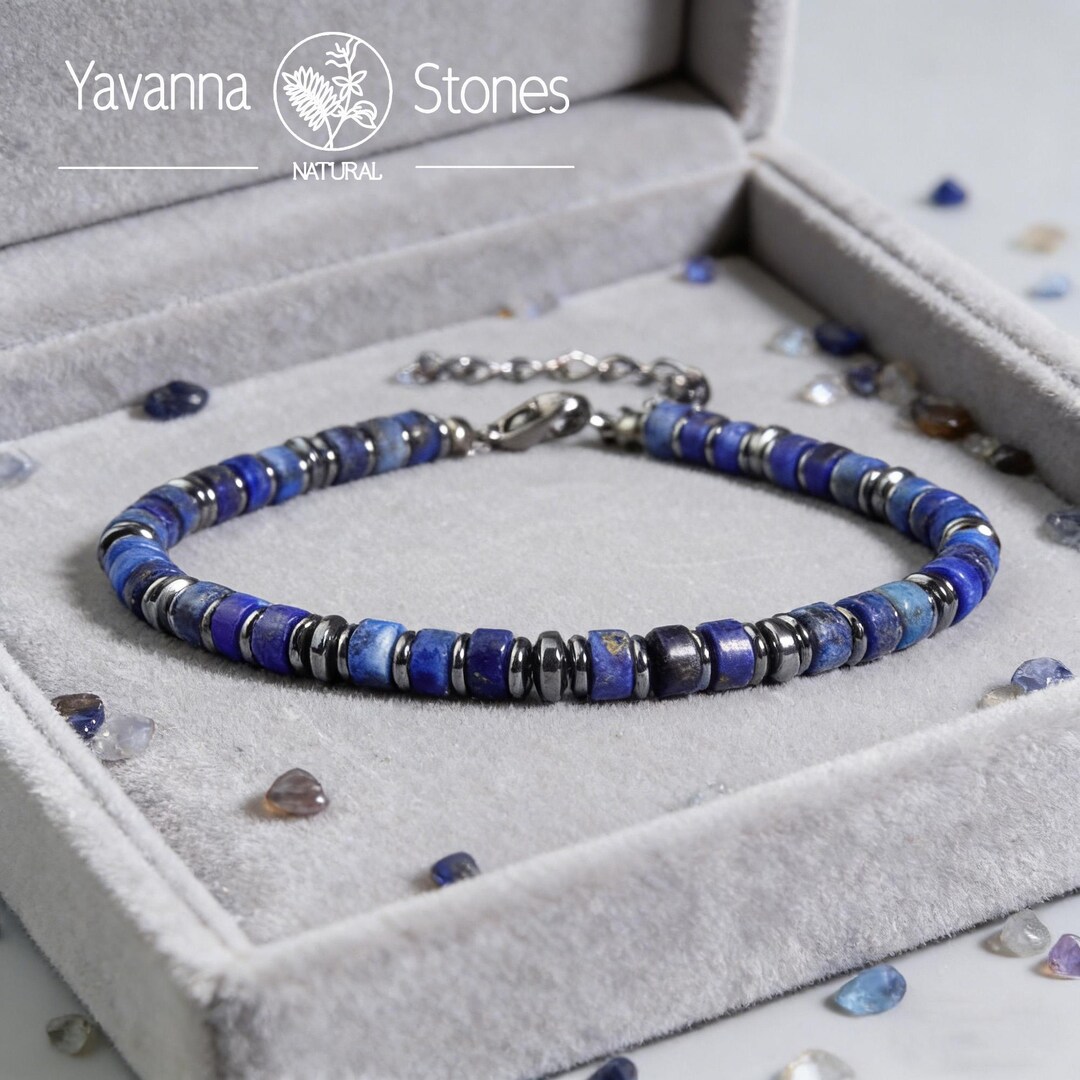 Lapis Lazuli/tiger's Eye/tourmaline/amethyst Dainty Bracelet, Hematite ...