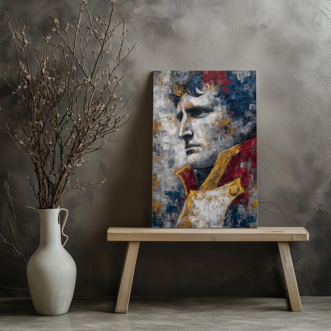 Palette Knife Napoleon Portrait: Vintage French Emperor Canvas Art - Etsy