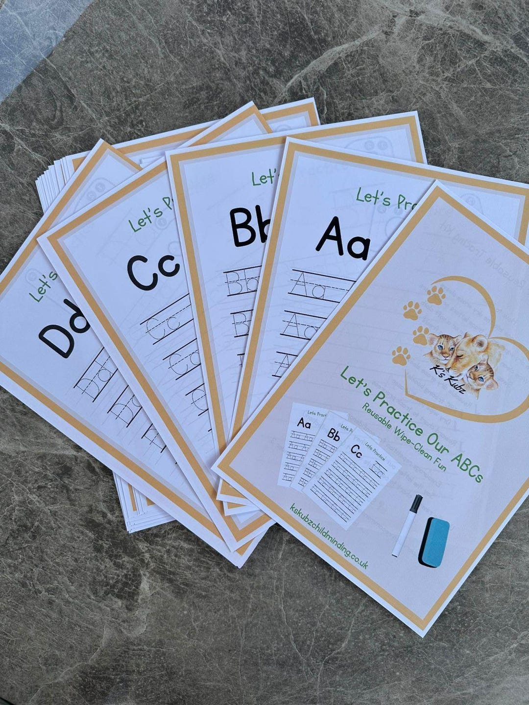 Reusable ABC Tracing Pack: Handwriting Practice With Pen & Eraser - Etsy