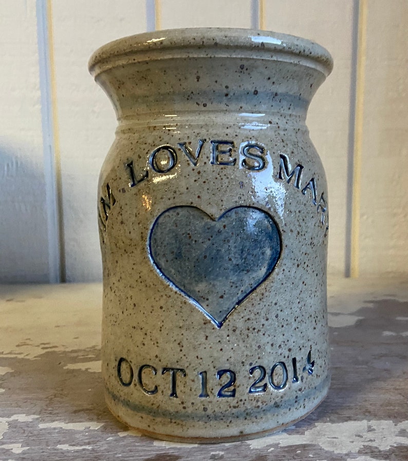 Personalized Stoneware Marriage Crock Featuring simpleheart - Etsy
