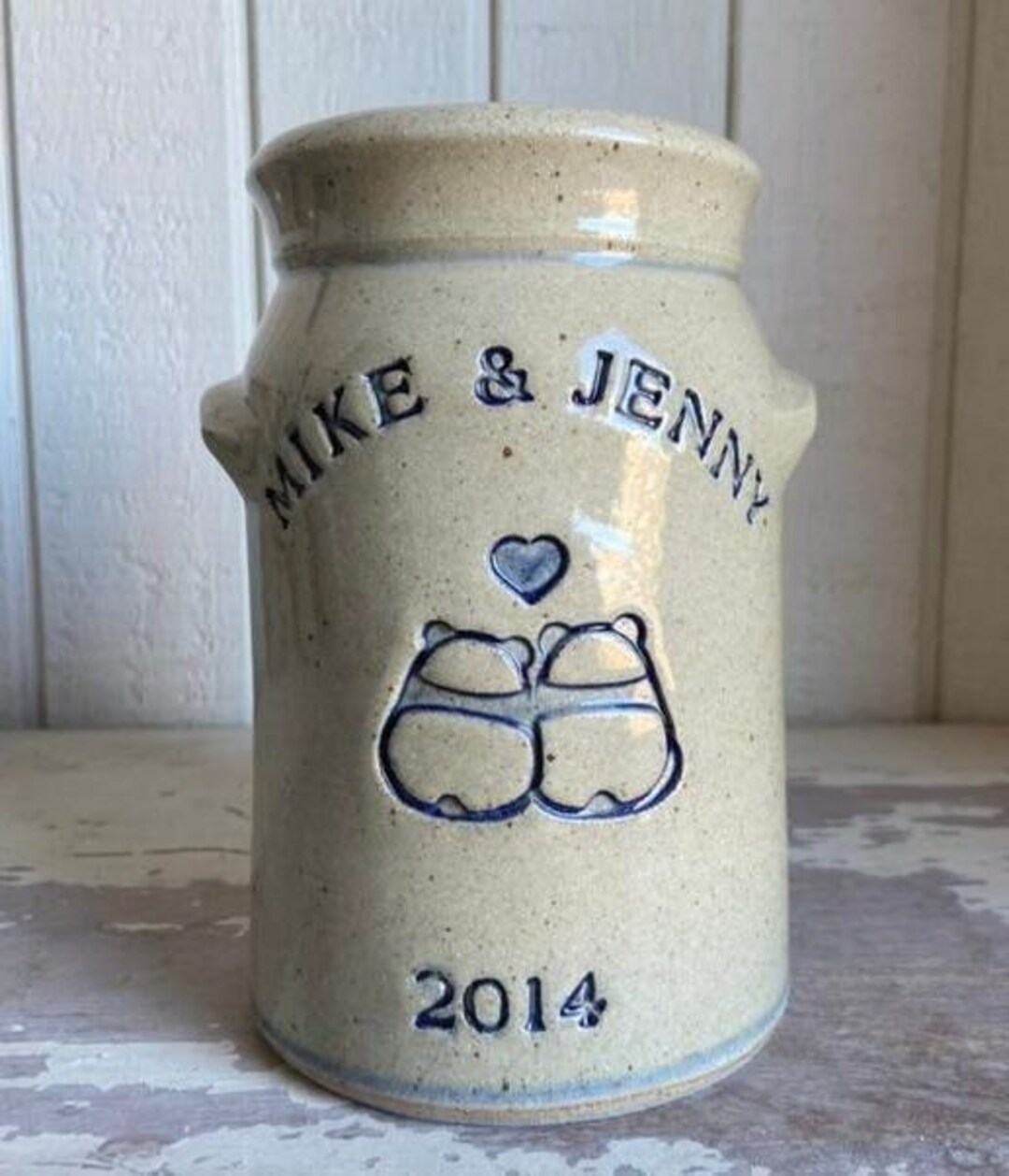 Two Pandas Featured on Personalized Stoneware Anniversary Crock - Etsy