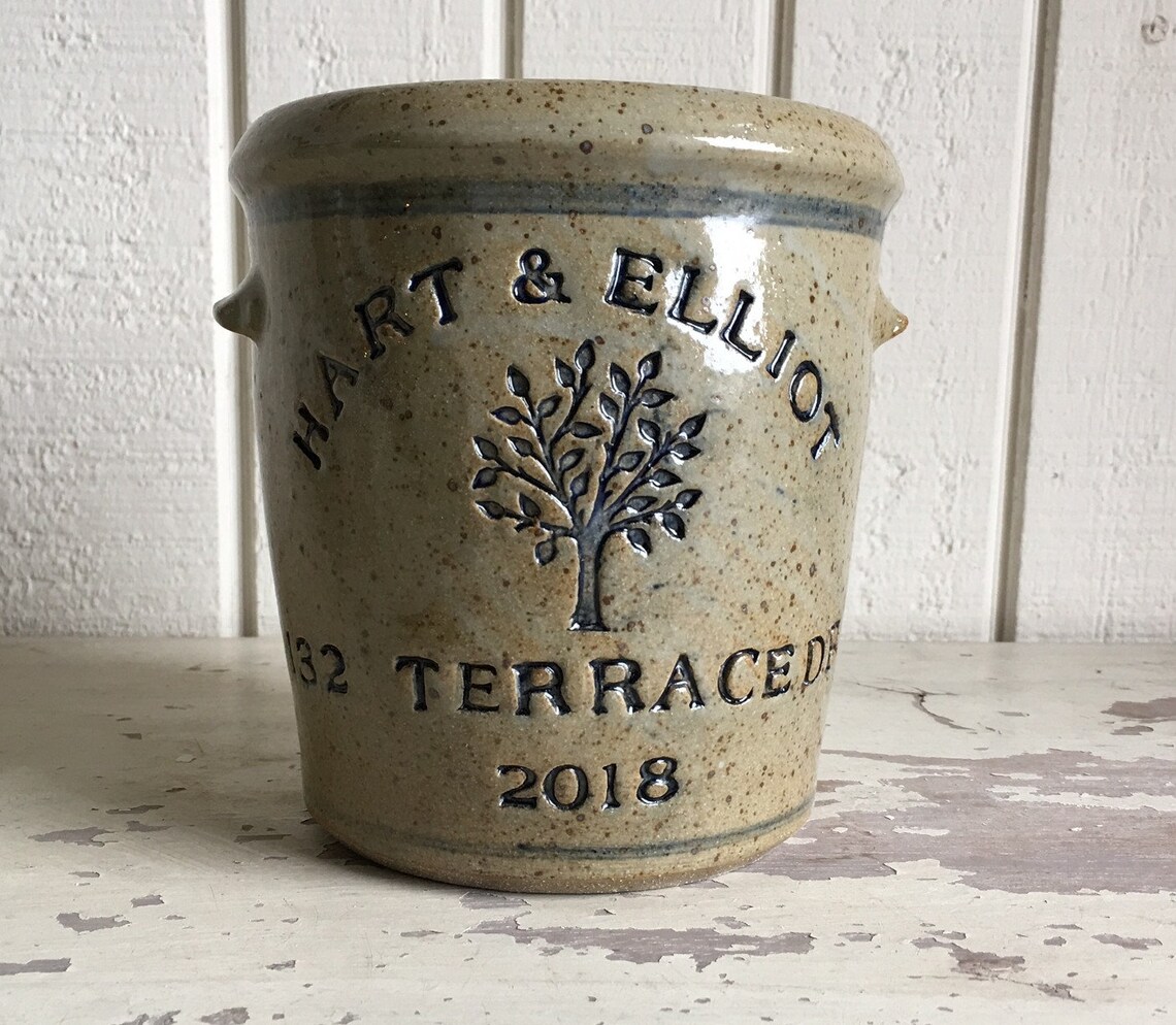 Personalized Stoneware Crock CR Shown With mulberrytree and | Etsy
