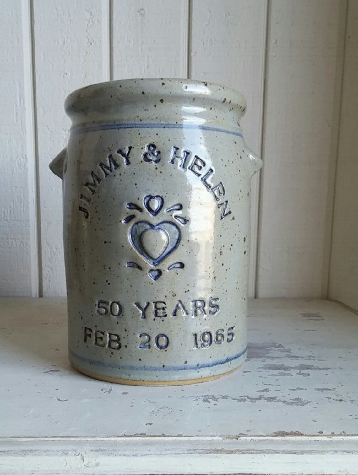Personalized Stoneware Anniversary Crock W/ 2nd Bottom Line - Etsy