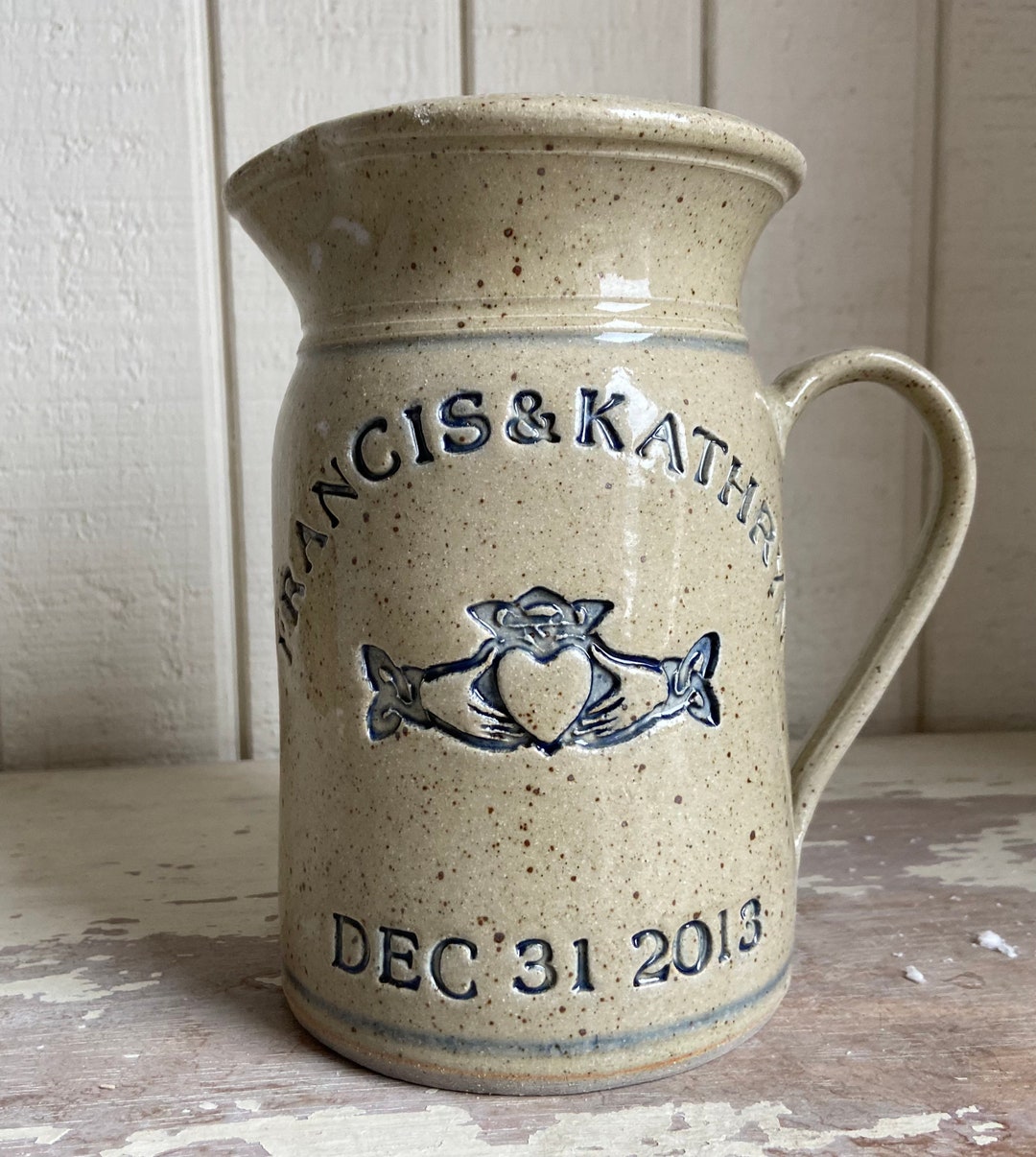 Personalized Stoneware Pitcher Featuring #claddagh Logo - Etsy