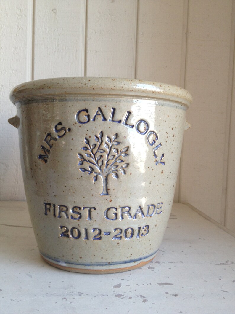 Personalized Stoneware Crock With Two Bottom Lines - Etsy