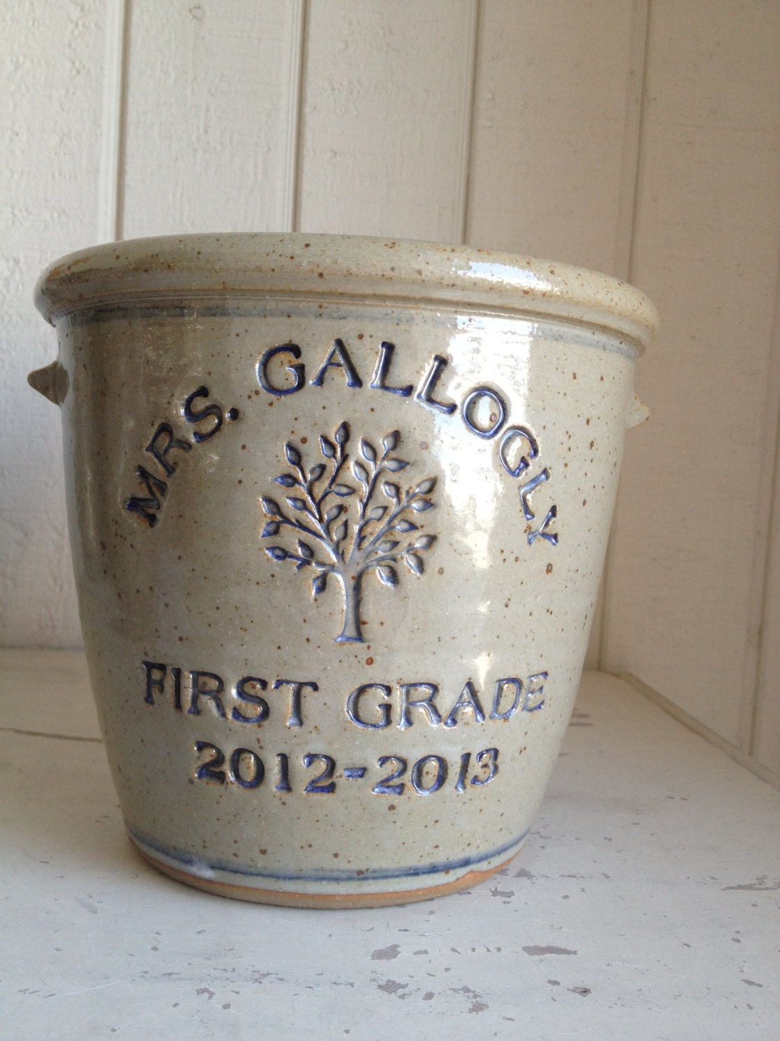 Personalized Stoneware Crock With Two Bottom Lines - Etsy