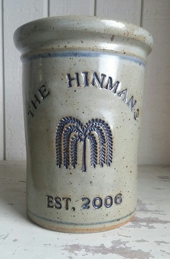 Pottery With Willow Tree Logo Personalized Stoneware Wine - Etsy