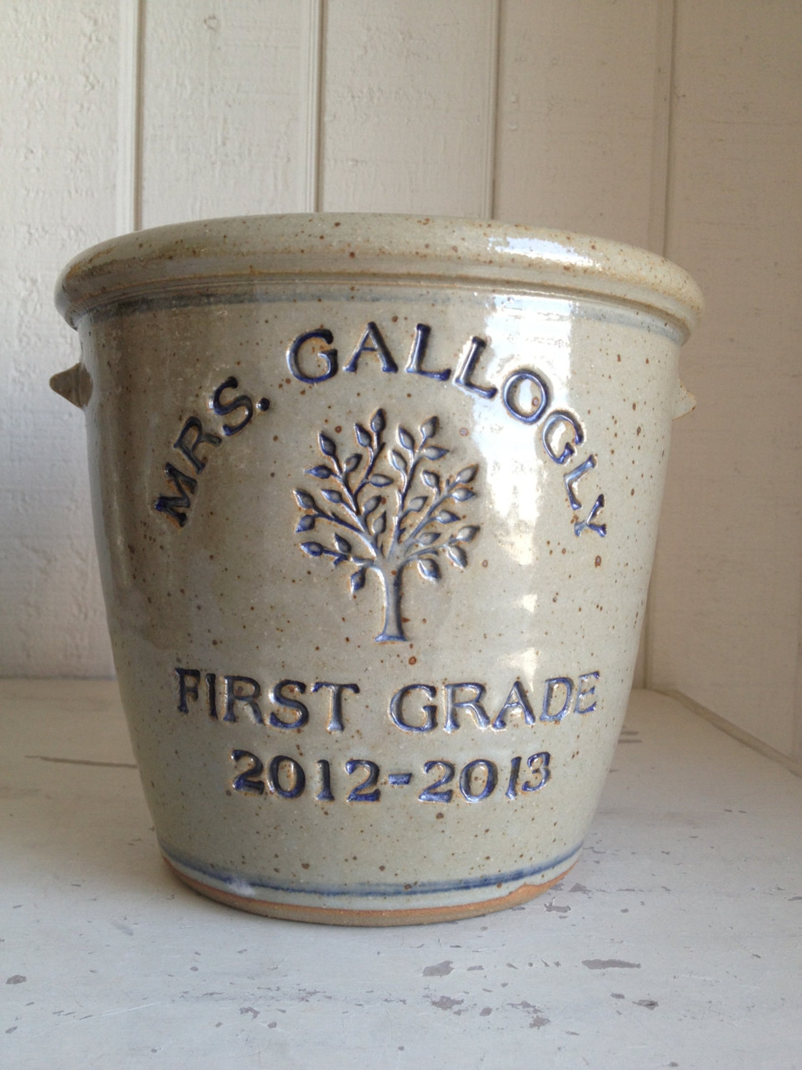 Personalized Stoneware Crock With Two Bottom Lines | Etsy