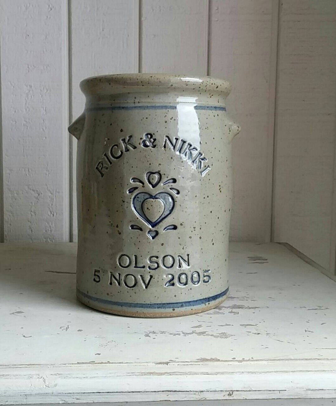 Personalized Stoneware Anniversary Crock W/ 2nd Bottom Line - Etsy