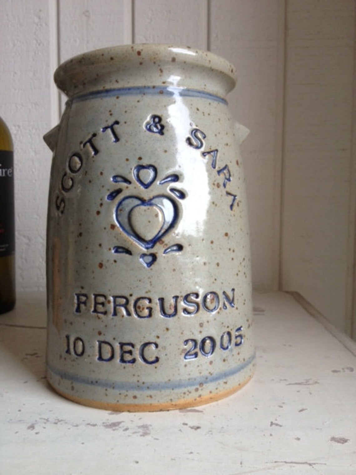 Personalized Stoneware Anniversary Crock W/ 2nd Bottom Line - Etsy