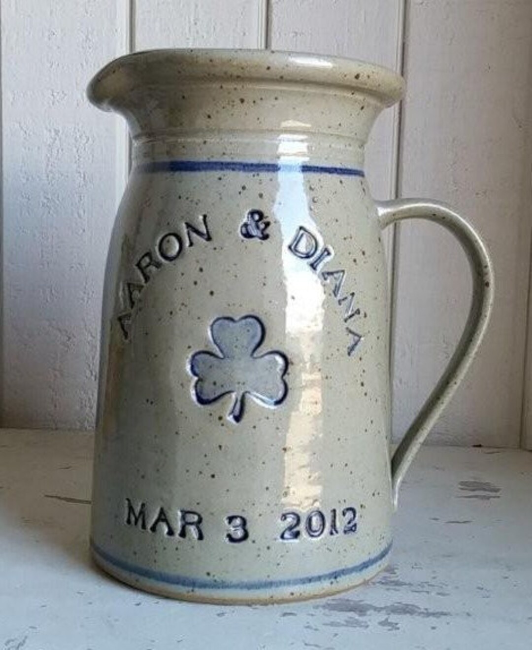 Personalized Stoneware Wedding Pitcher - Etsy