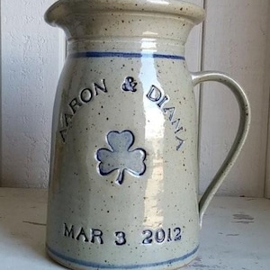 Personalized Stoneware Wedding Pitcher - Etsy