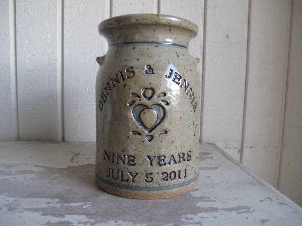 9 Year Anniversary Gift for Personalizedweddinganniversary Pottery W ...