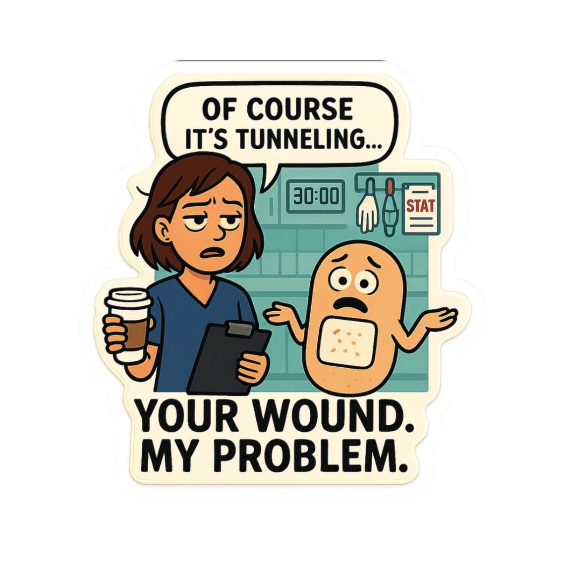 Humorous Nurse Stickers, Wound Care Theme, Gifts for Healthcare Workers ...