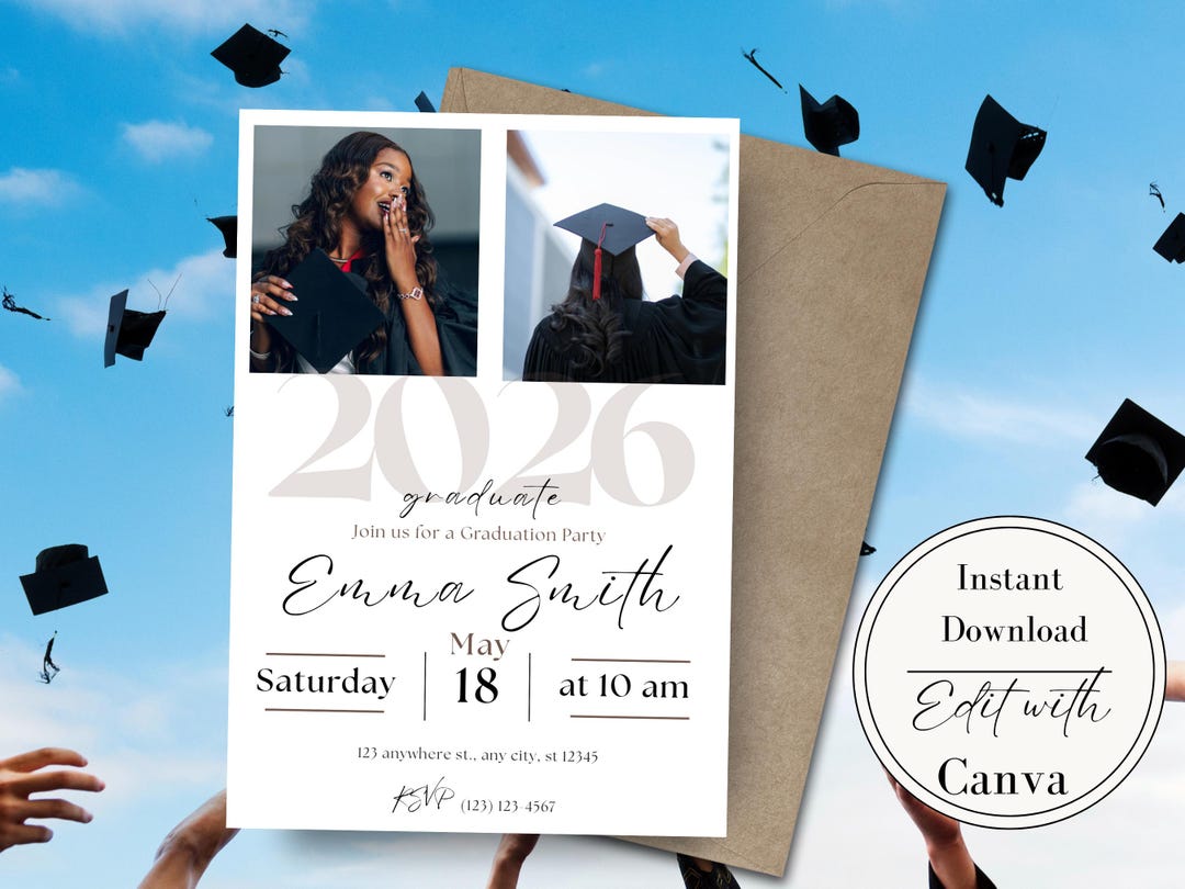 Editable Gradutaion Party Invitation (digital Download) - Etsy