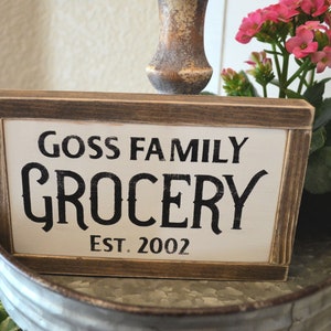 Family Grocery Sign - Mini Kitchen Signs - Tiered Tray Decor - Etsy