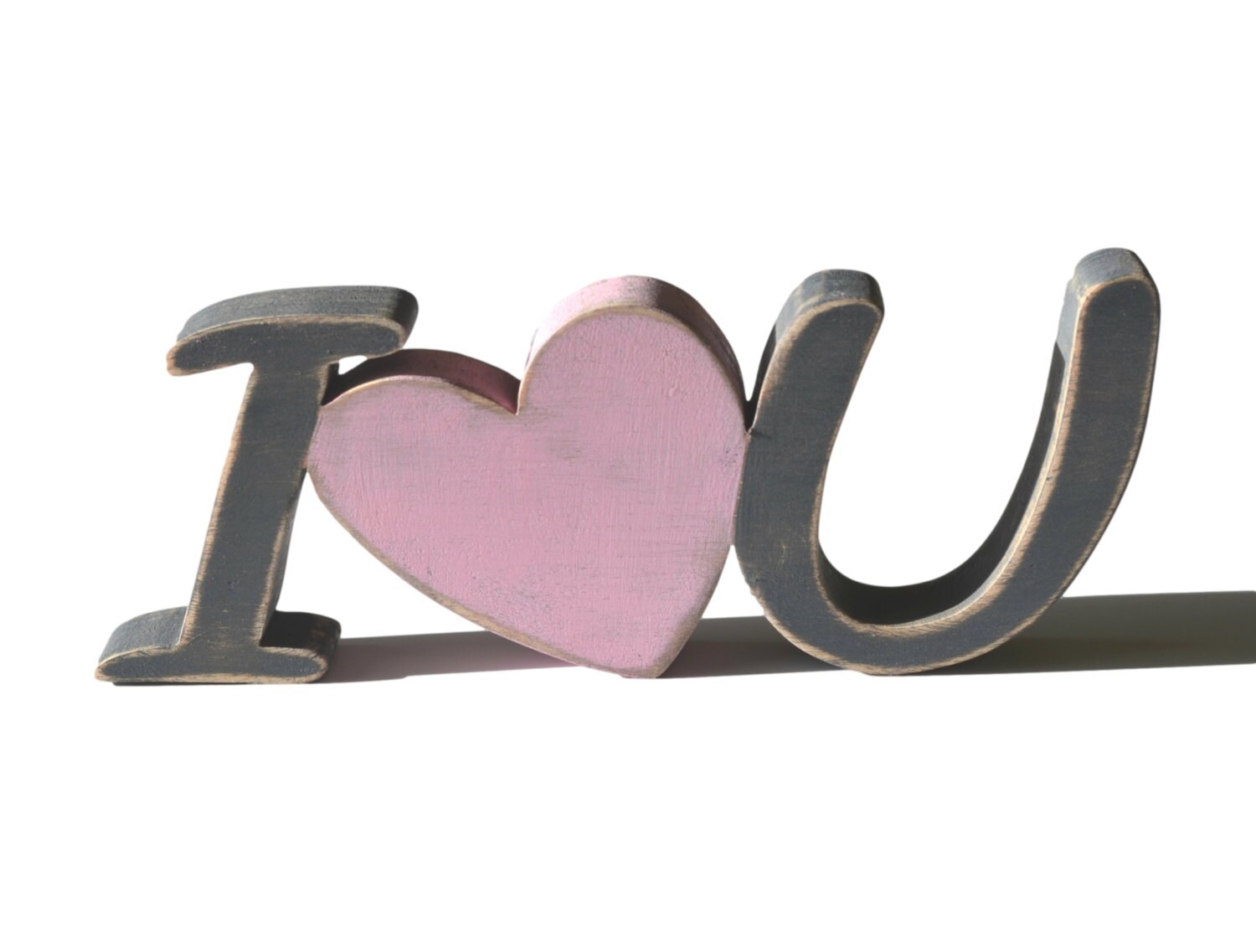 I love You Wooden Sign I heart U Valentine's Day | Etsy