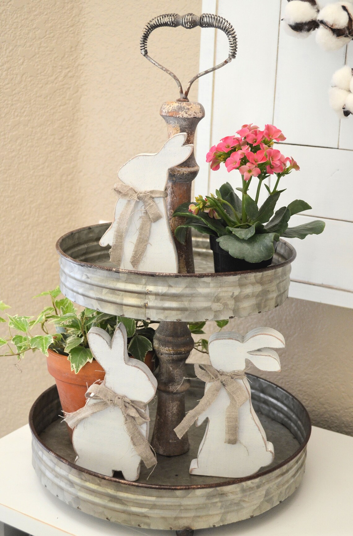 Wooden Bunny - Wood Rabbit - Tiered Tray Easter Decor - Etsy