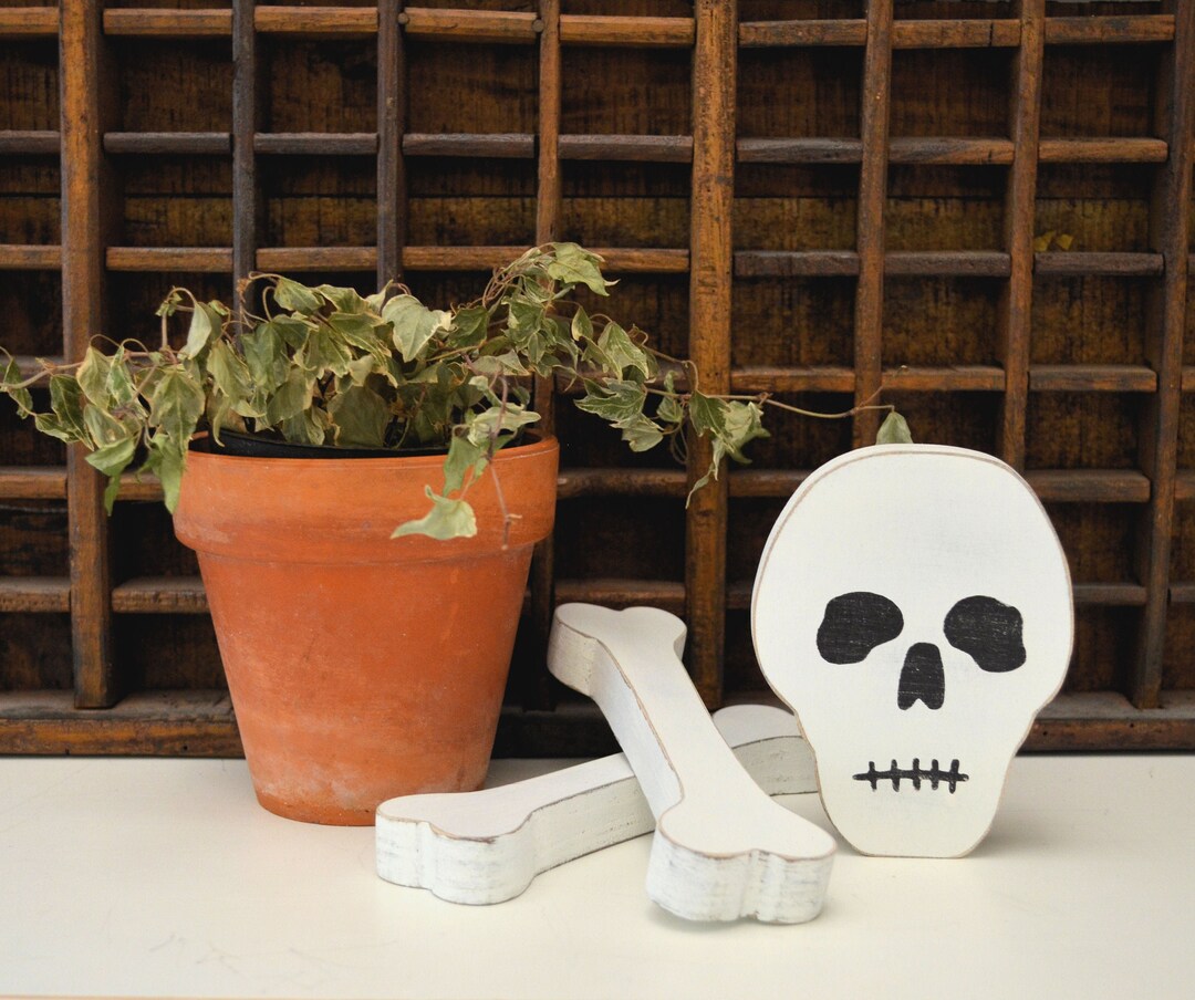 Skull and Bones - Skeleton - Tiered Tray Decor - Halloween Decorations ...