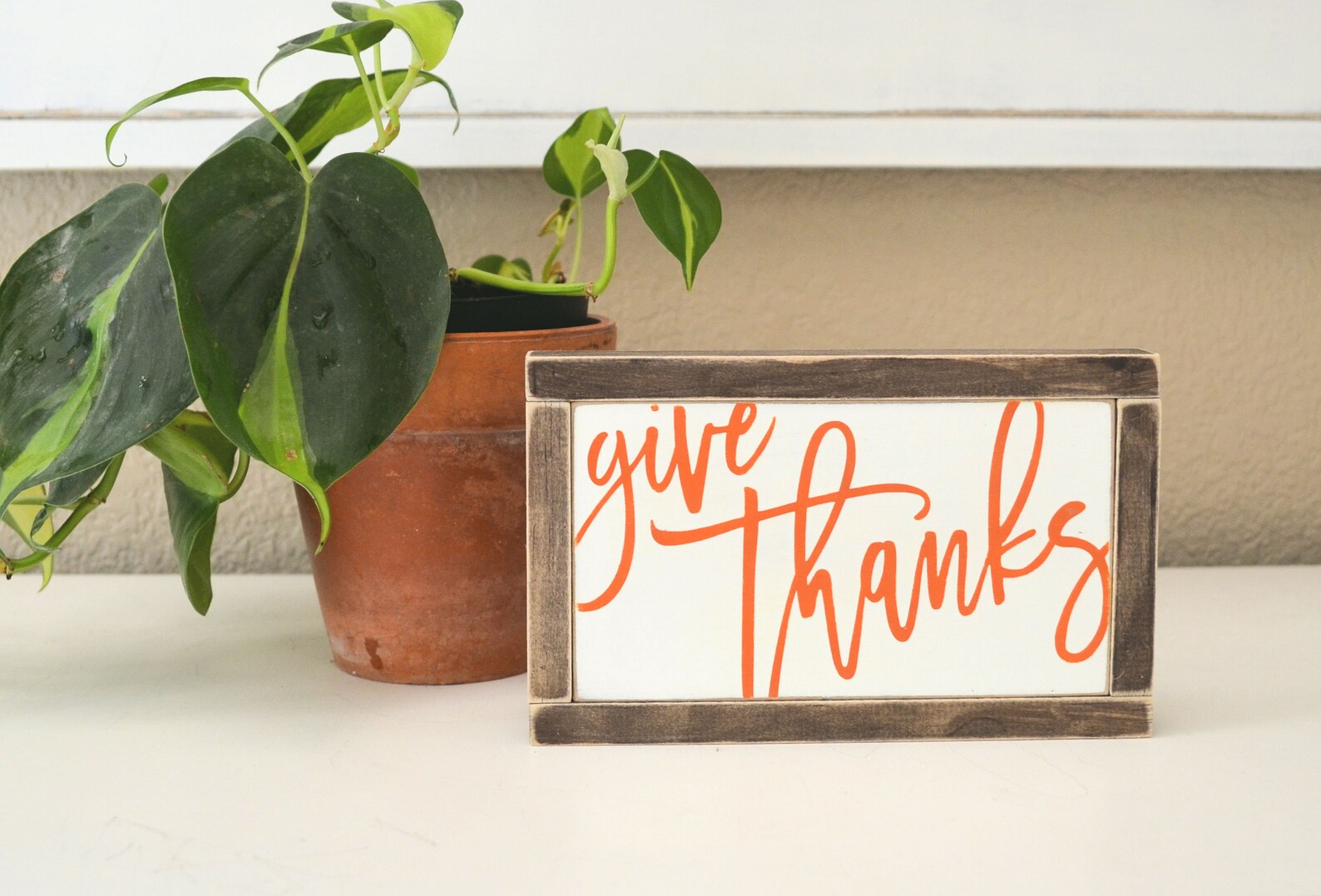 Give Thanks Mini Sign - Tiered Tray Framed Sign - Etsy