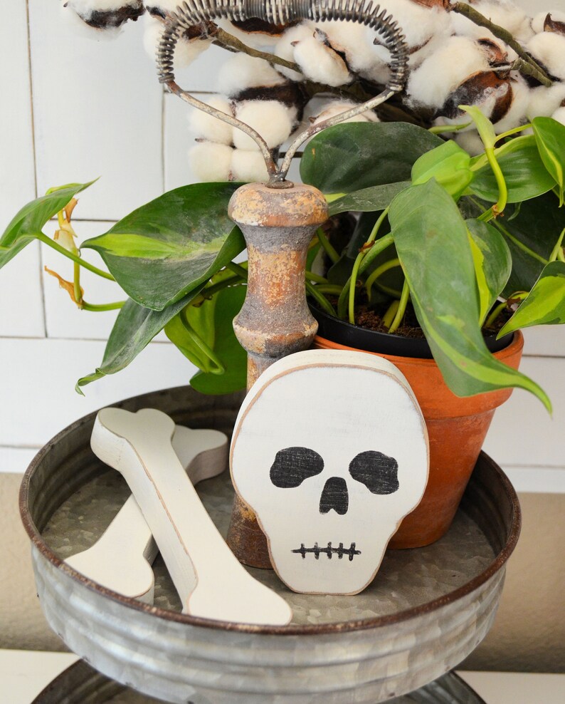 Skull and Bones Skeleton Tiered Tray Decor Halloween - Etsy