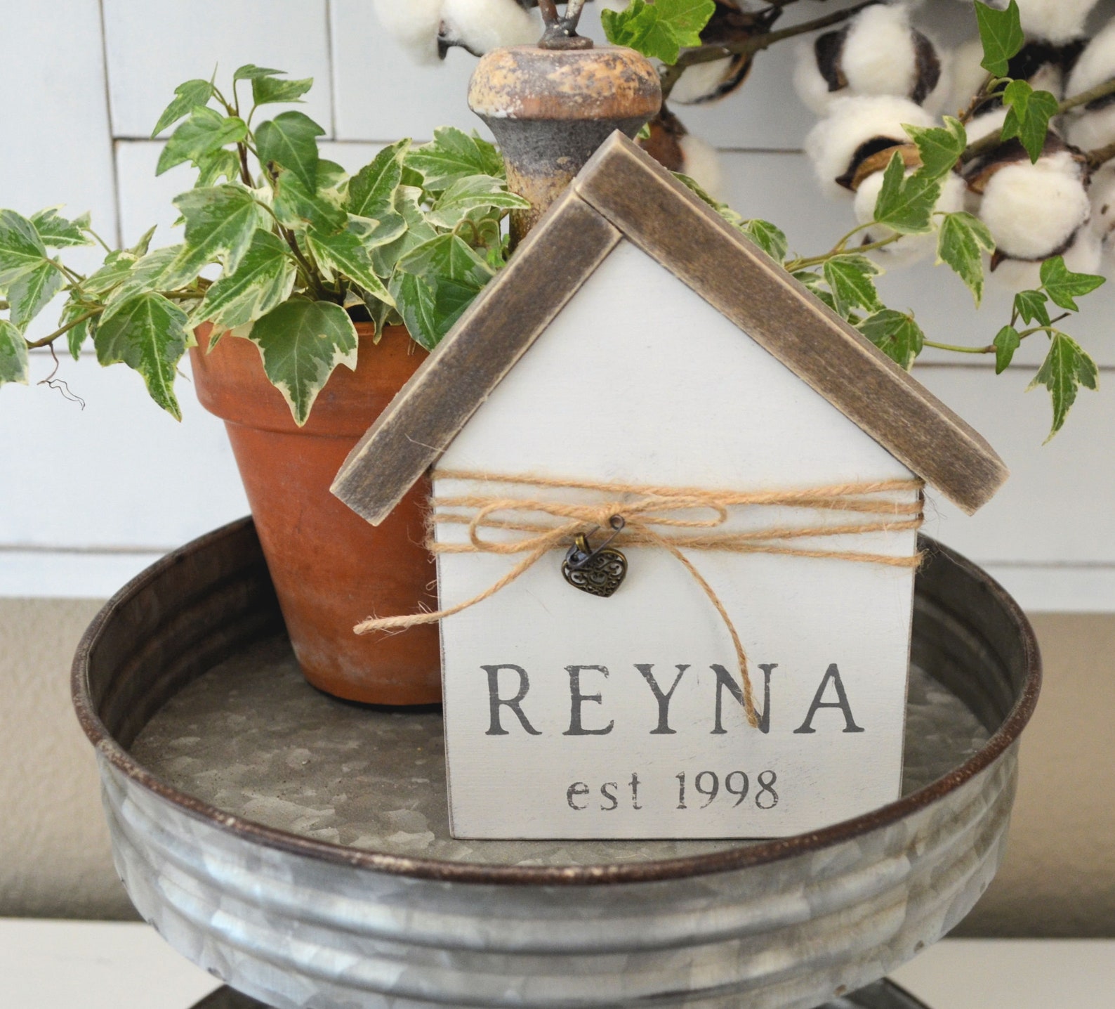 Small Wood House Mini House Tiered Tray Farmhouse Decor - Etsy