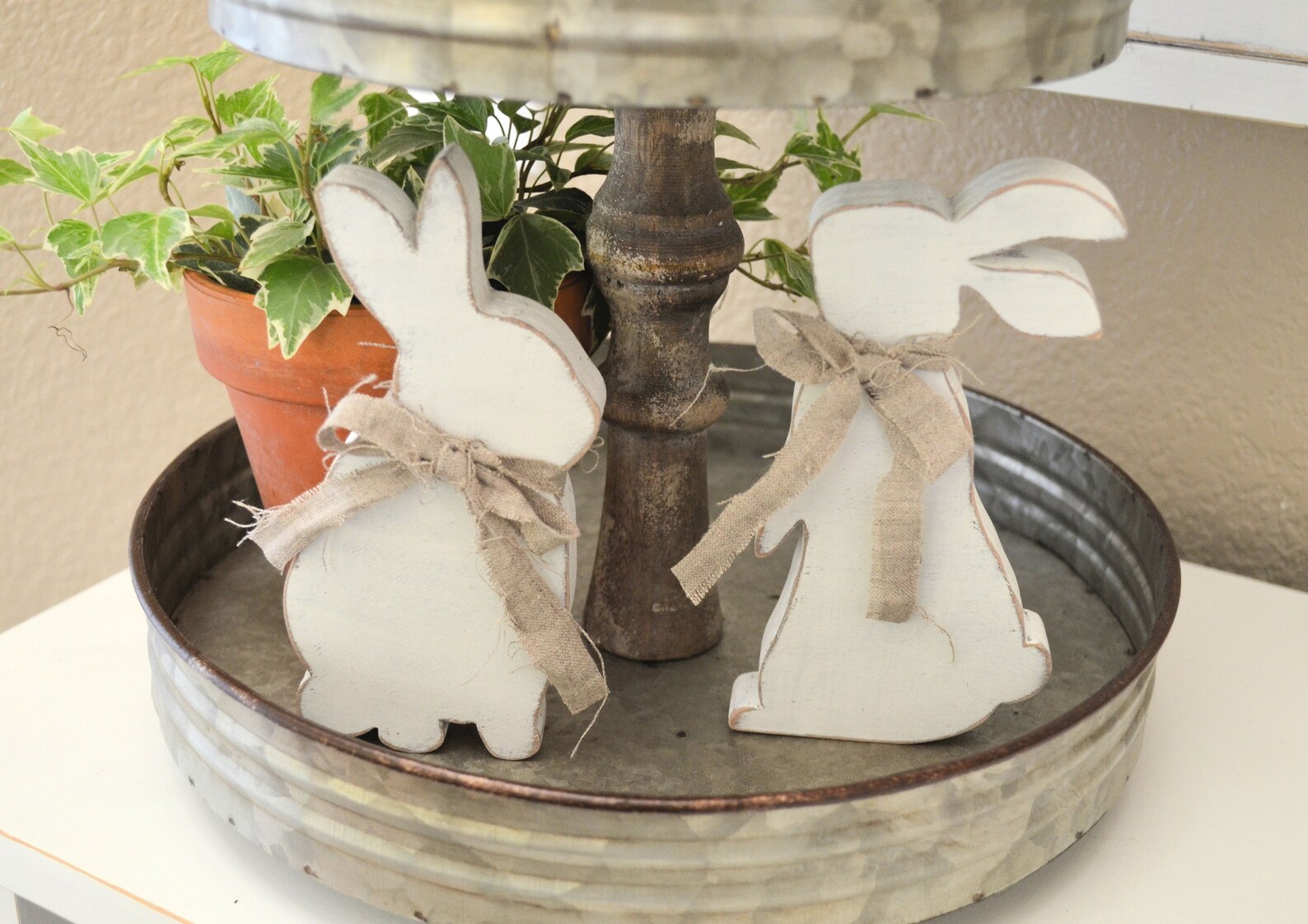 Wooden Bunny - Wood Rabbit - Tiered Tray Easter Decor - Etsy