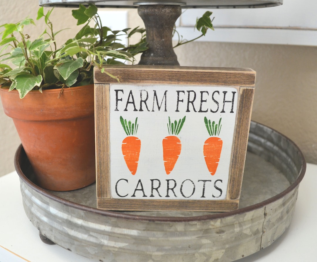 Farm Fresh Carrots - Easter - Spring - Tiered Tray Mini Sign - Etsy