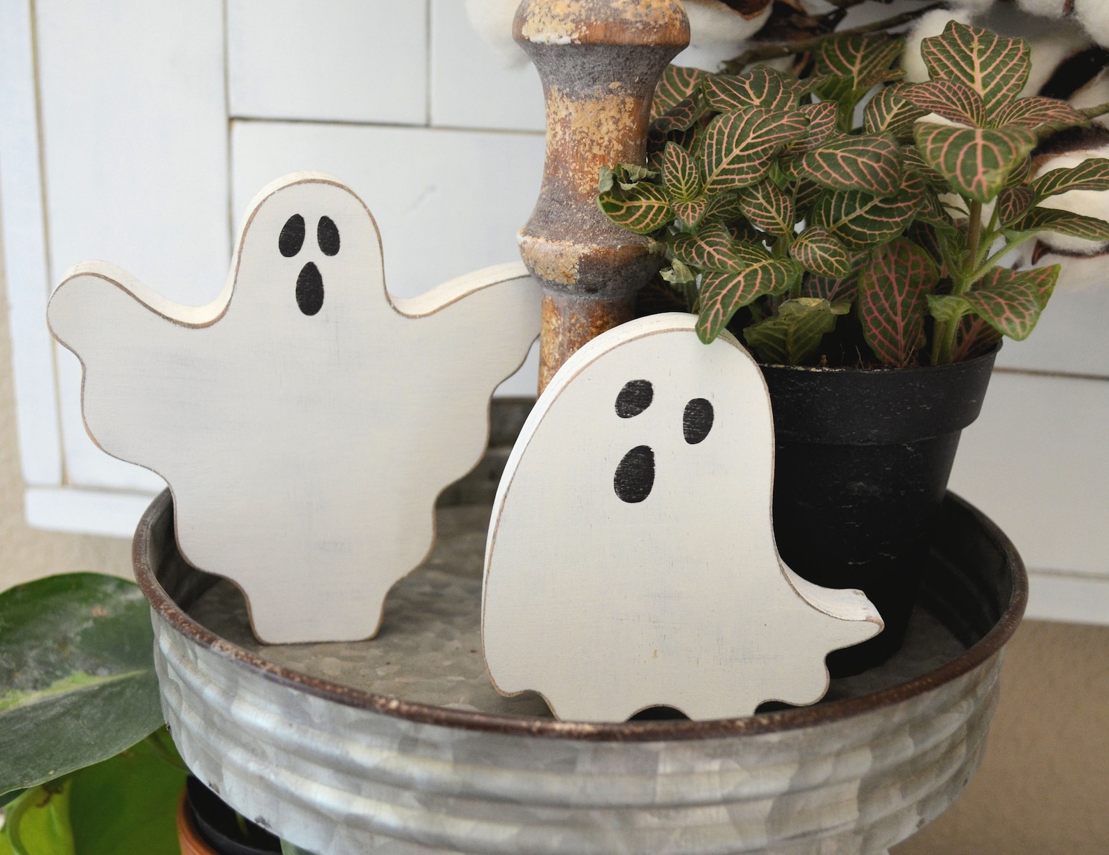 Wooden Ghosts Wood Ghost Tiered Tray Halloween Decor - Etsy