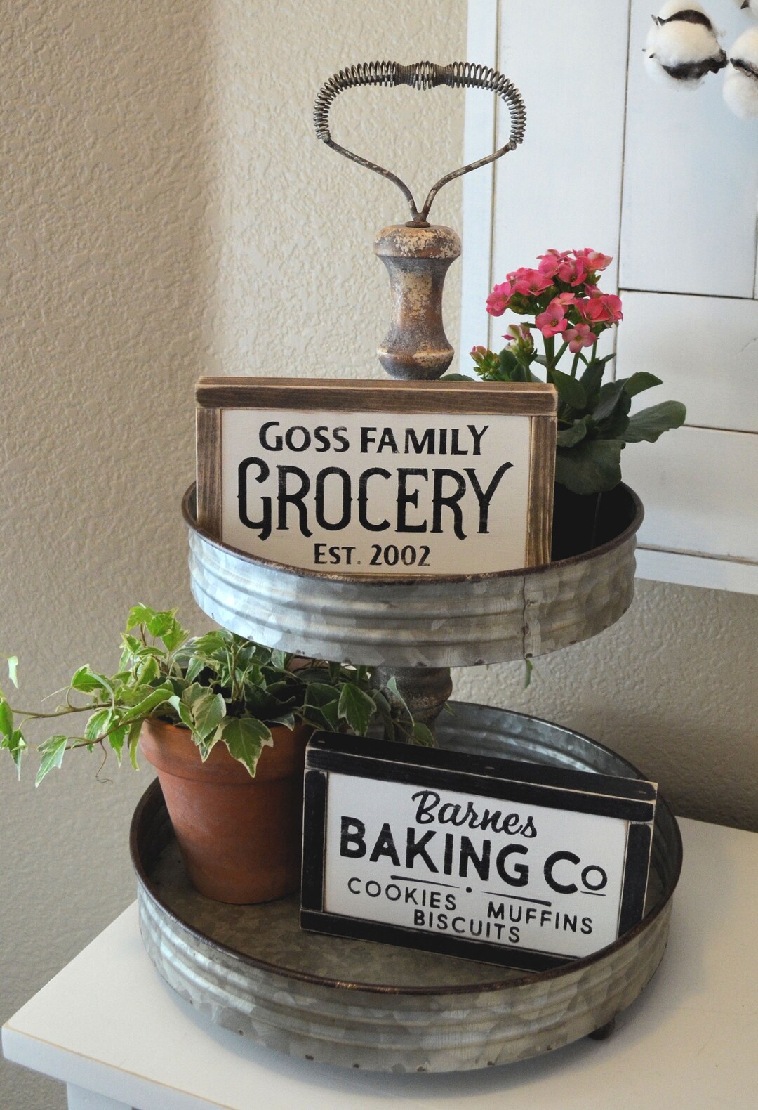 Family Grocery Sign - Mini Kitchen Signs - Tiered Tray Decor - Etsy