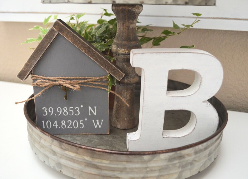 Small Wood House Mini House Tiered Tray Farmhouse Decor | Etsy