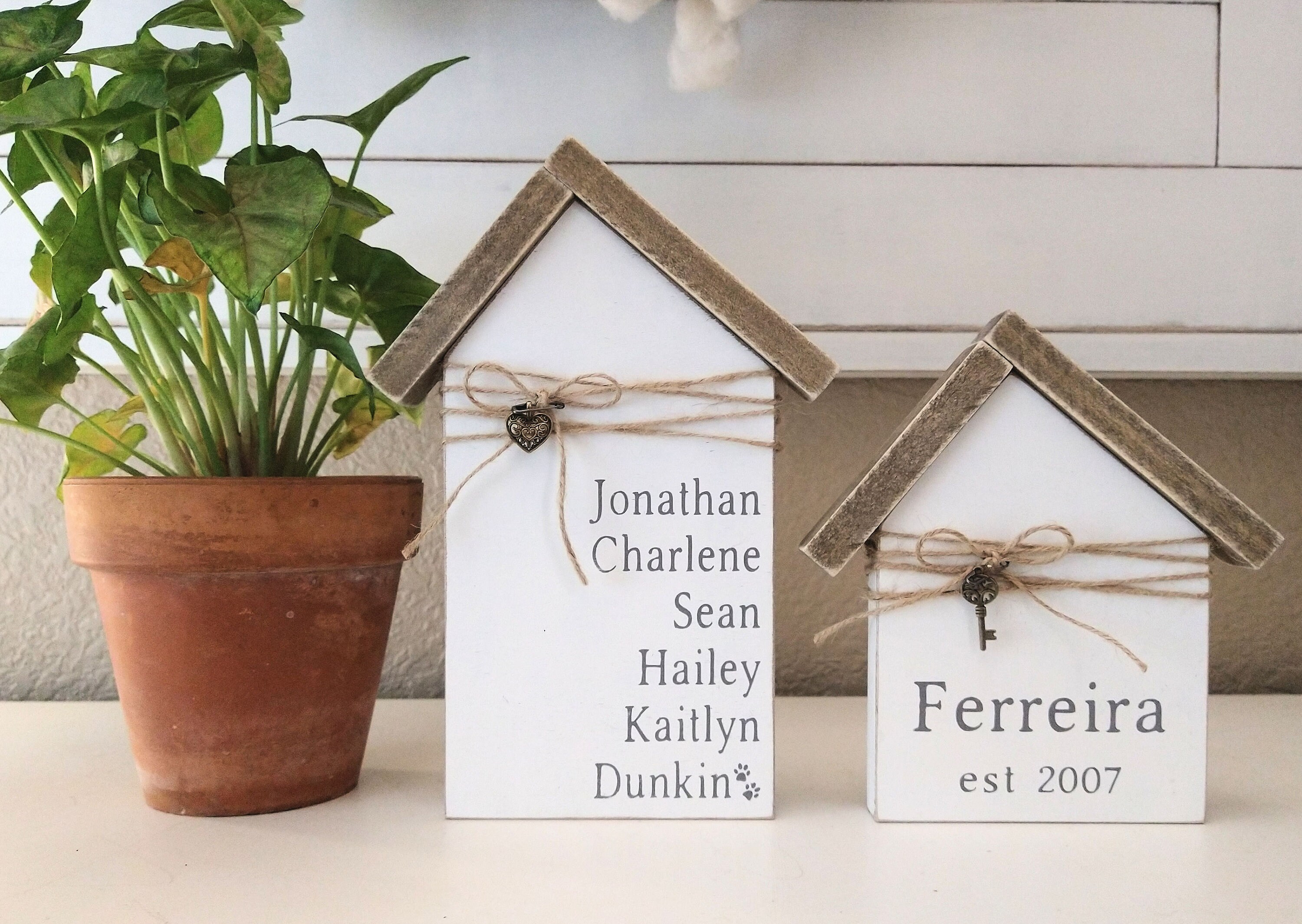 Small Wood House Mini House Tiered Tray Farmhouse Decor | Etsy