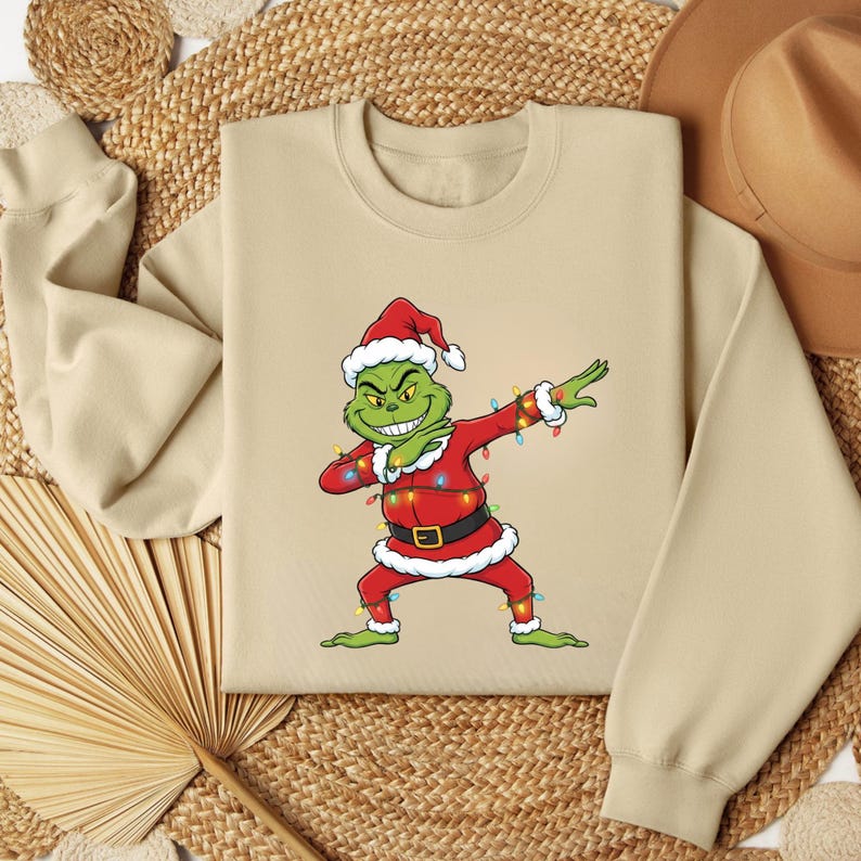 Funny Grinch Dab Christmas PNG: Santa With Lights Clipart, Merry ...
