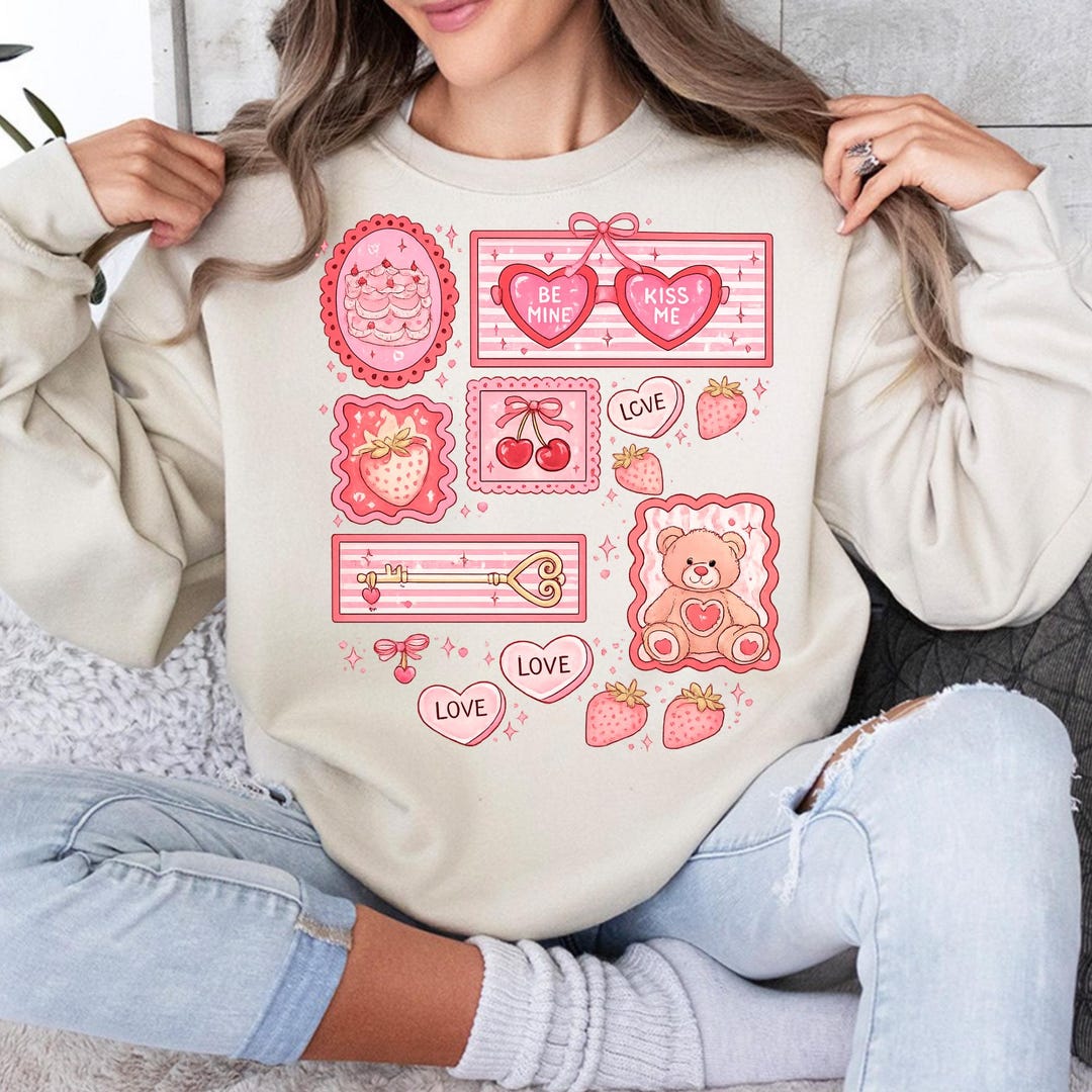 Coquette Valentine Heart Clipart PNG, Pink Romantic Love Icons Digital ...