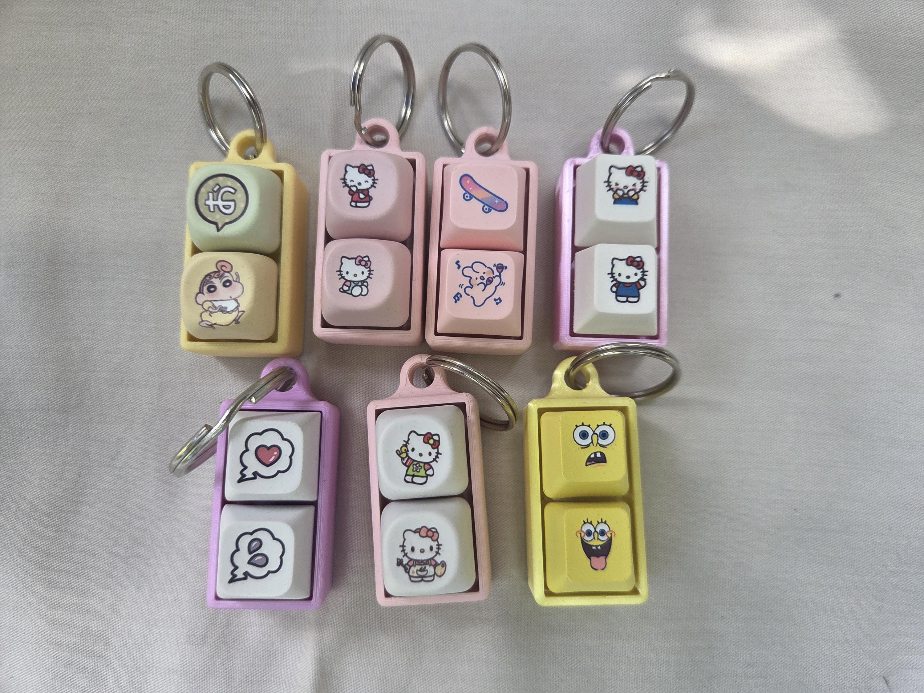 Kawaii Double Keycap Fidget Keychain – Clicky Keyboard Charm - Etsy