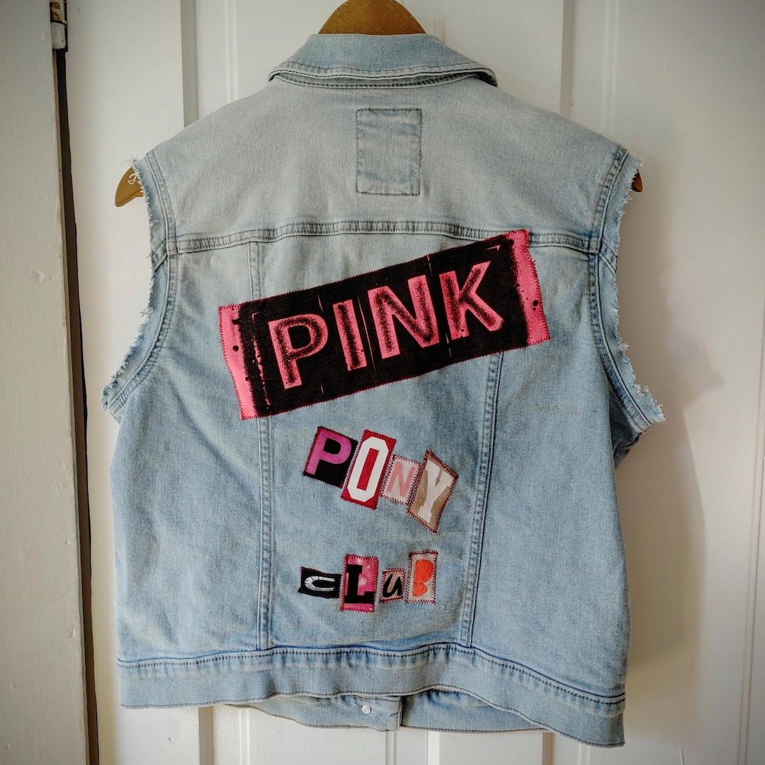 Pink Pony Recycled Materials Denim Vest - Etsy