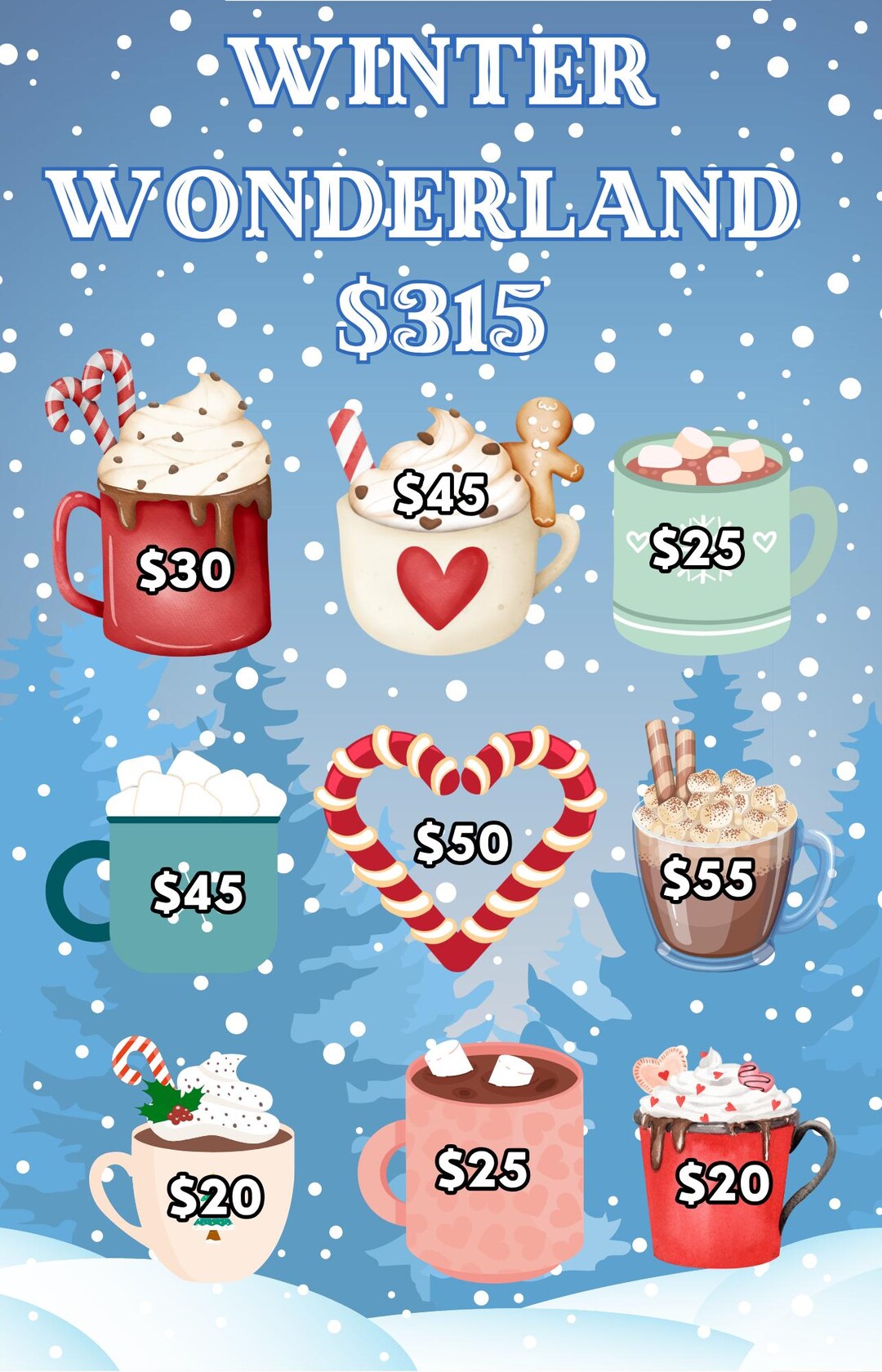 Digital Winter Wonderland Savings Challenge - Etsy