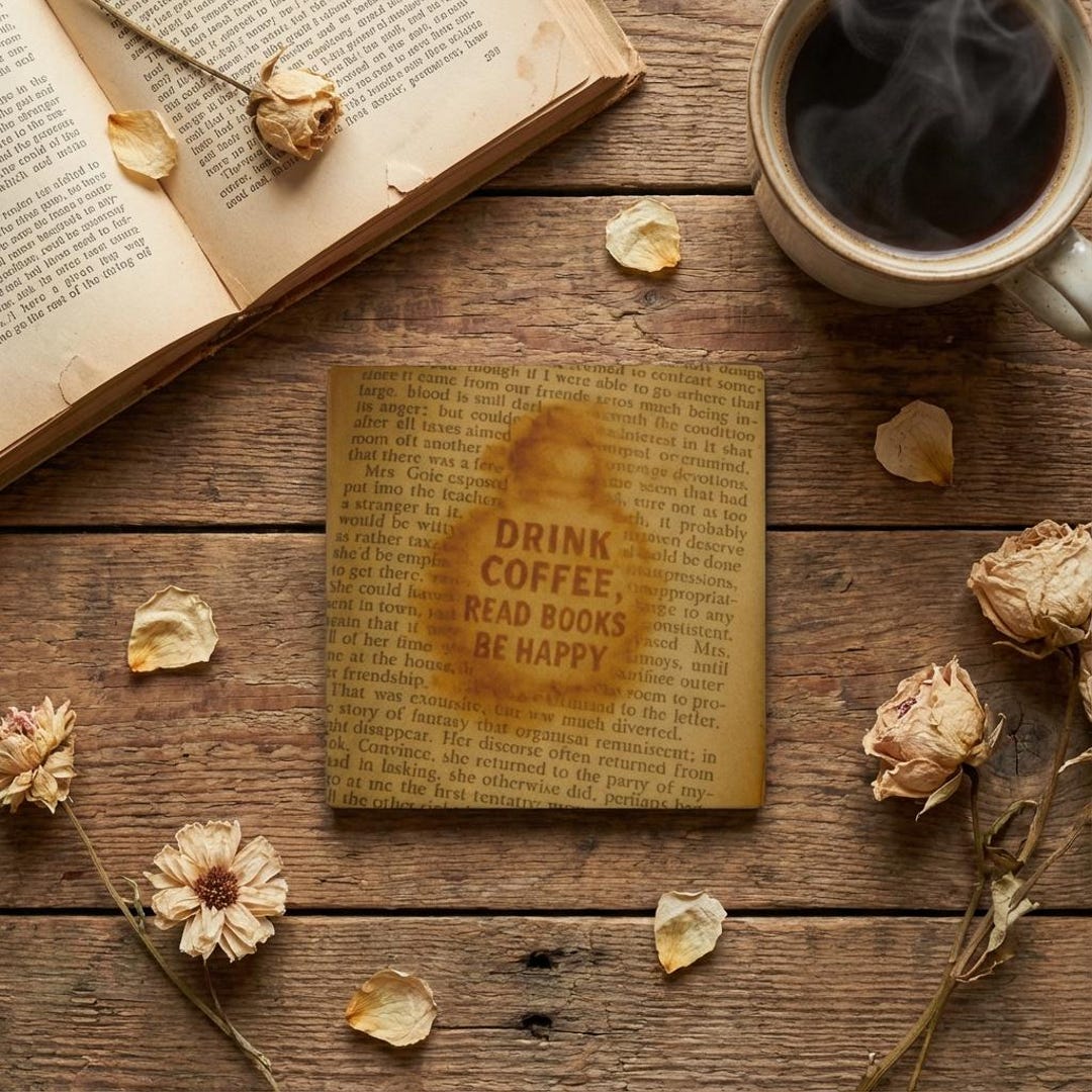 Coffee Lover's Ceramic Coaster - Drink Coffee, Read Books, Be Happy ...