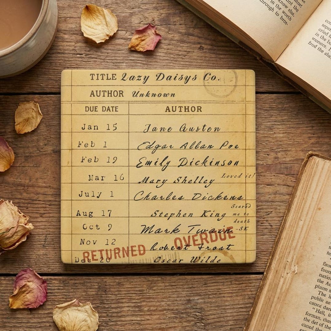 Literary-themed Ceramic Coaster, Book Lover Gift, Reading Nook Decor ...