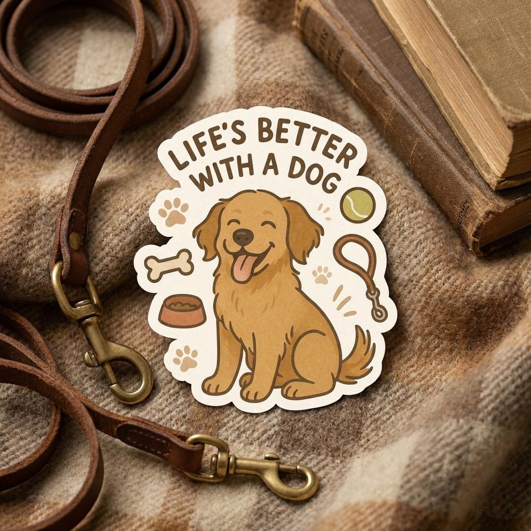 Lifes Better With a Dog Stickers for Pet Lovers Cute Laptop Decals Cozy ...
