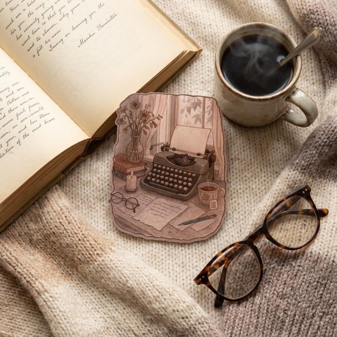 Vintage Typewriter Stickers, Aesthetic Decor, Writer Gift, Unique ...