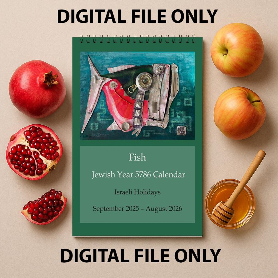 Fish Art Jewish Calendar 5786: Israeli Holidays, Sept 2025-aug 2026 ...