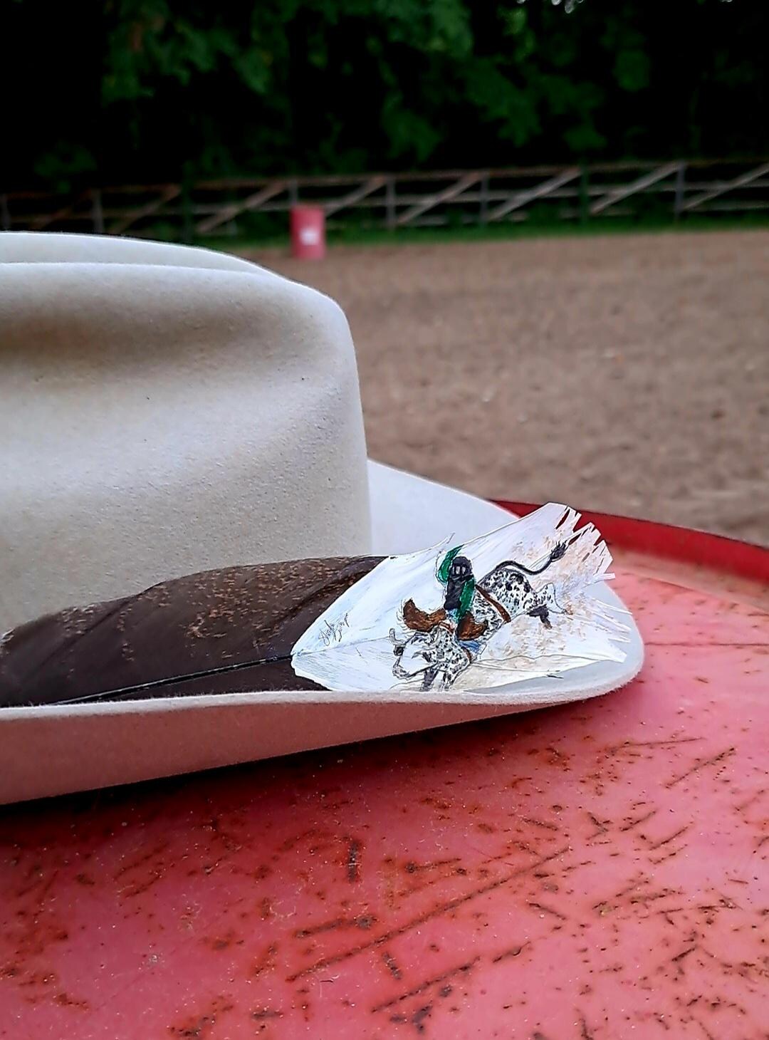 Bull Riding Hat Feather (with Helmet) - Etsy